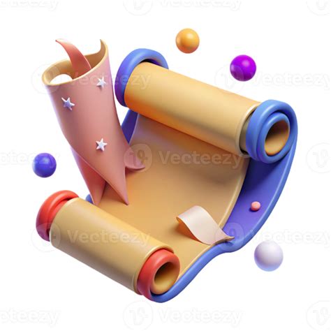 Wonderful Abstract Philosophical Text Scroll Unrolling Isolated On