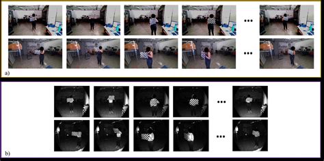 A RGB And B IR Image Samples Of The Chessboard Several Positions