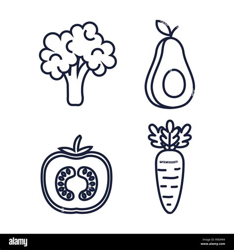 Healthy Food Set Icons Stock Vector Image And Art Alamy