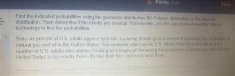 Solved Find The Indicated Probabilities Using The Geometric