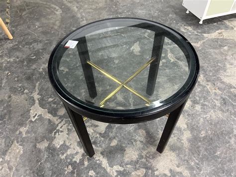 Glass Top Side Table Black Colour Meja Sisi Atas Kaca Warna Hitam Furniture And Home Living