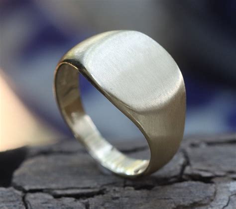 14k Solid Gold Signet Ring For Men Etsy