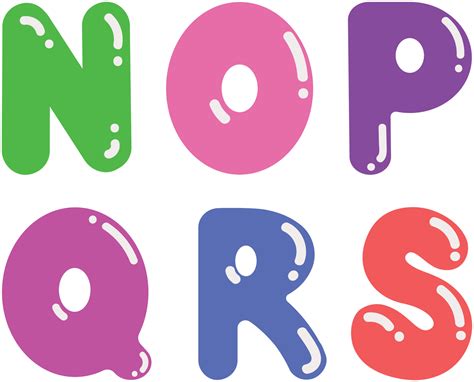 Set Of Colorful Letters Vector Illustration Decorative Cute Font And