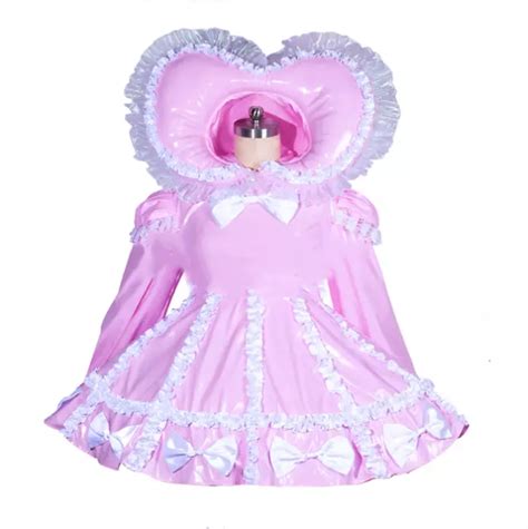 Sissy Maid Pvc Dress Black Lockable Uniform Cosplay Costume Tailor Made