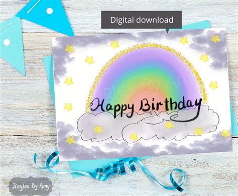 Printable Birthday Card Digital Birthday Card Happy Birthday Etsy