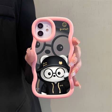 Jizetin For Vivo Y Y S Y A Y I Y S Y S G Back Cover Black Clothes Bear Macaron