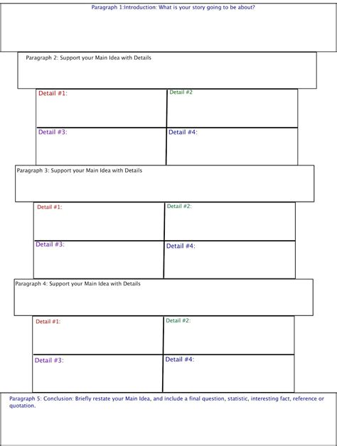 Free Printable 5 Paragraph Essay Graphic Organizer Free Printables