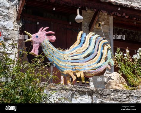 Artwork Outside A Traditional Cypriot House In Lania Village Limassol