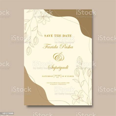 Dessin À La Main Dun Modèle Dinvitation De Mariage Floral Vecteurs