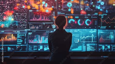 A Data Scientist Immersed In Visualizing Complex Datasets On A Large
