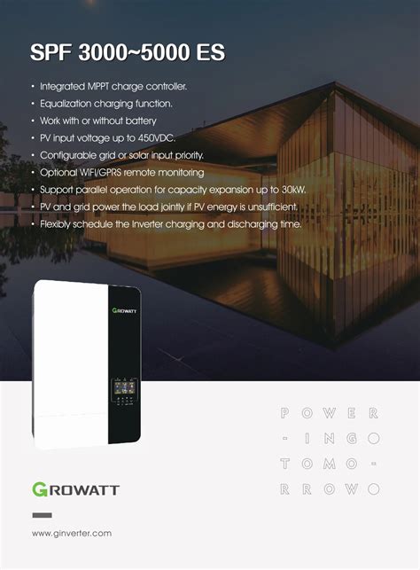 Growatt Inverter 48v 5kw Wifi Monitoring Off Grid Solar Inverter