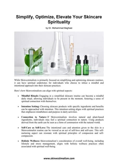 Simplify Optimize Elevate Your Skincare Spirituality Pdf