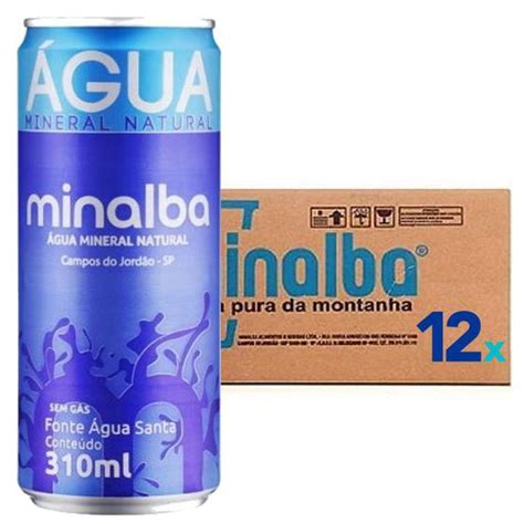 Agua Mineral S Gás MINALBA LATA 310ml 12 unidades Água Mineral