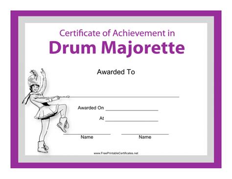 Drum Mojorette Certificate Of Achievement Template Download Printable Pdf Templateroller