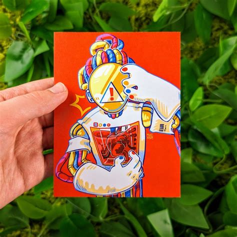 Robot Malfunction Mini Prints Milky Tomato