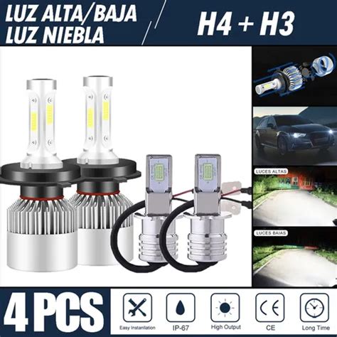 Kit De Holofotes De Led 8000lm Altobaixofeixe De Neblina Parcelamento Sem Juros