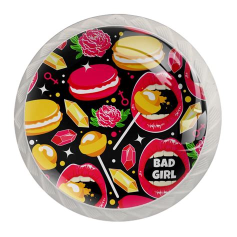4 Pcs Candy Lips Roses Sweet Knobs For Kitchen Cabinet Cupboard Dresser Bookcase Drawer Pulls
