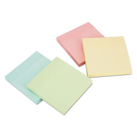 Self Stick Note Pad Cabinet Pack 3 X 3 Assorted Pastel Colors 90