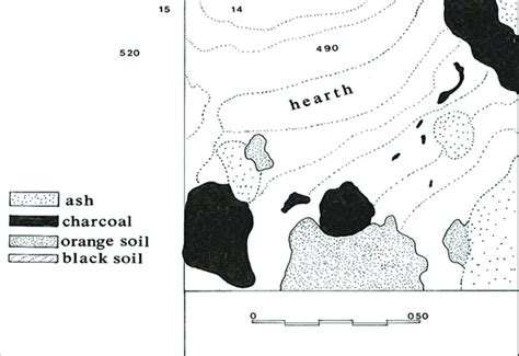 Trench A A Hearth In The Final Palaeolithic Layer Spit 49 Sq 14