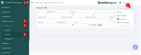 how to access amazon acm request report certificate manager segura