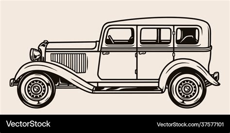 Retro Classic Car Side View Royalty Free Vector Image