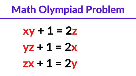 Math Olympiad Challenge Algebra Problem Mathematics Youtube