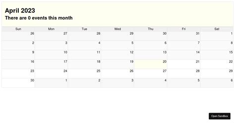 Vue Simple Calendar Examples Codesandbox