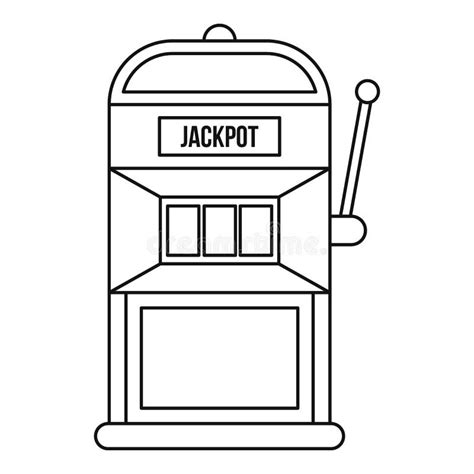 Icono De La Máquina Tragaperras Estilo Del Esquema Ilustración Del