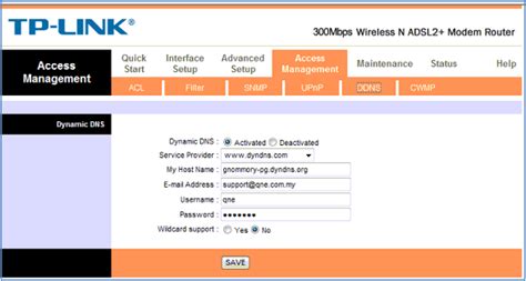 Qne Optimum Wide Area Network Connection Port Forwarding And Dyndns