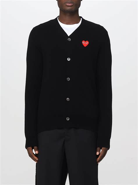 Comme Des Garcons Play Cardigan For Men Black Comme Des Garcons