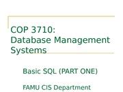 Basicsql Cop Database Management Systems Basic Sql Part