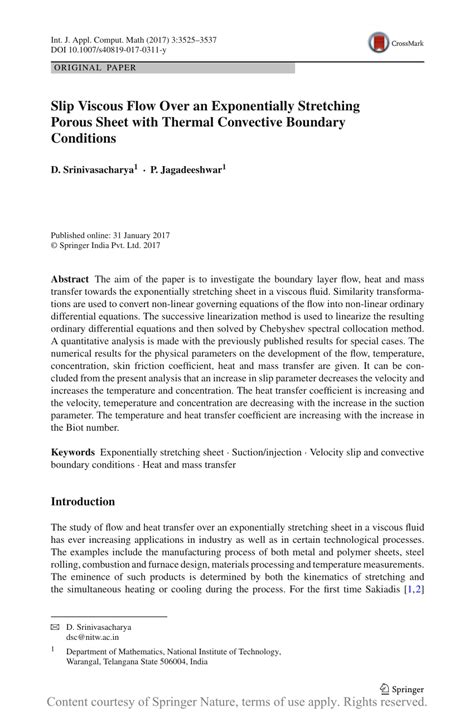 Slip Viscous Flow Over An Exponentially Stretching Porous Sheet With Thermal Convective Boundary