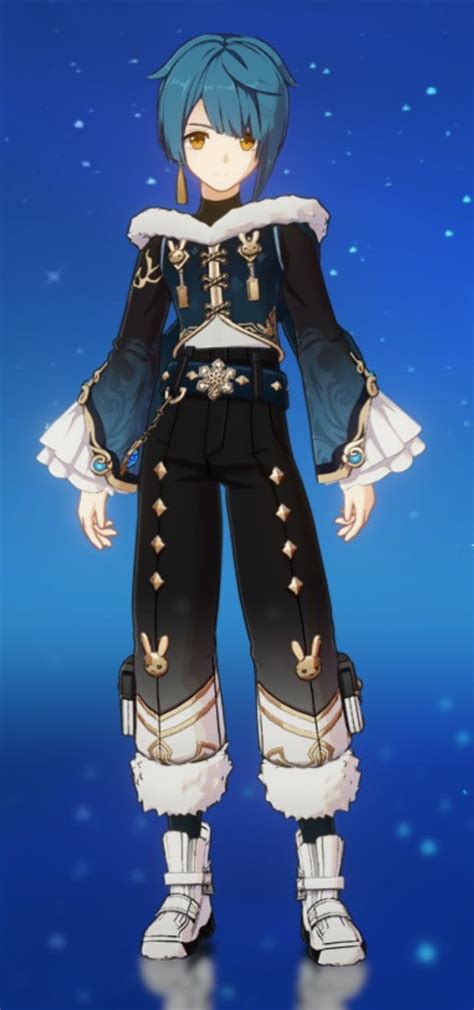 Синь Цю в тёпленьком костюме Genshin Impact Hoyolab