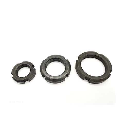 High Quality Black Oxide Slotted Round Nuts Black Steel Din981 Slotted