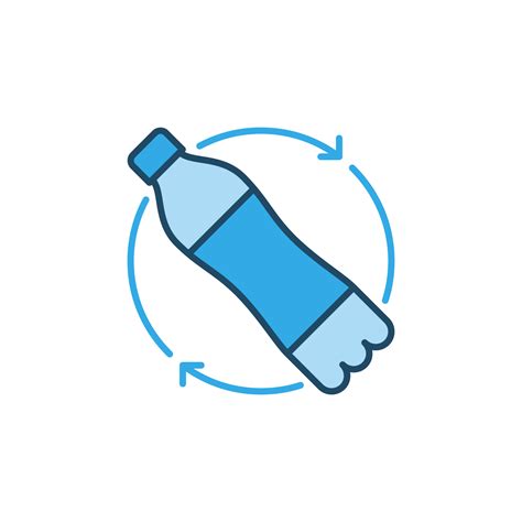 Vector Recycle Plastic Bottles Concept Blue Icon 13089356 Vector Art At