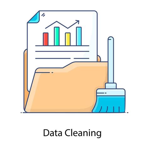Flat Outline Concept Icon Of Data Cleaning Remove Inaccurate Data
