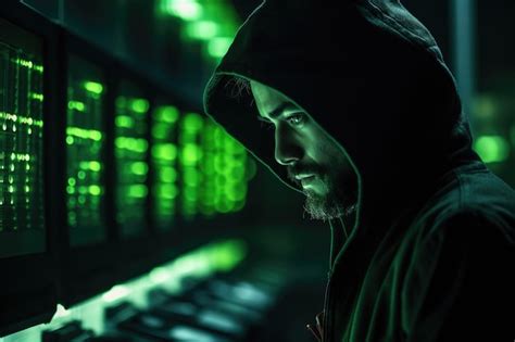 Premium Ai Image Cinematic Shot Of Hacker Data Center