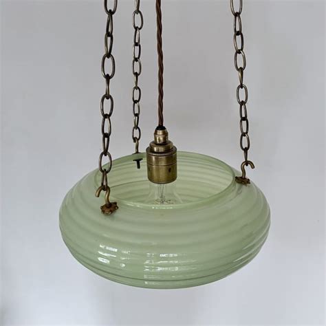 Art Deco Green Glass Diffuser Shade Agapanthus Interiors