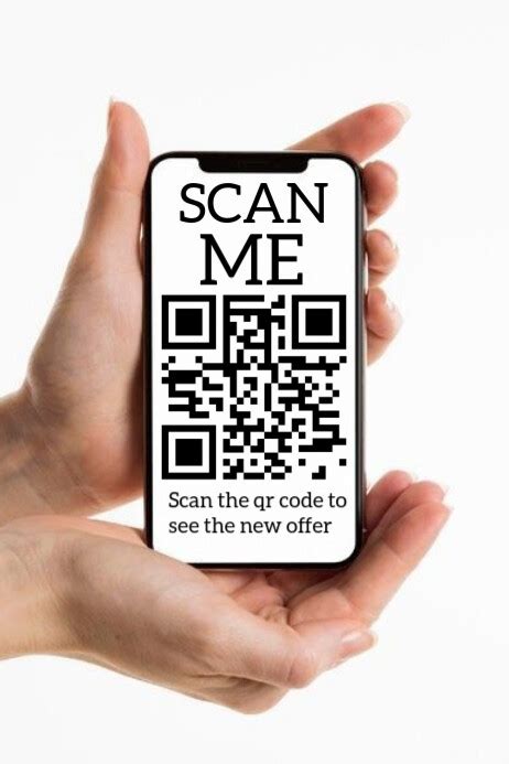 White Modern And Minimal Scan Me Template Poster Postermywall