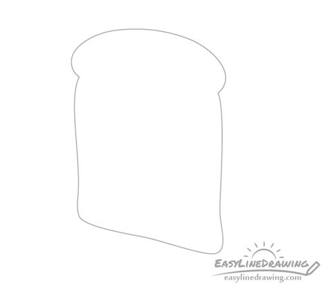 How To Draw A Slice Of Bread Or Toast Step By Step EasyLineDrawing