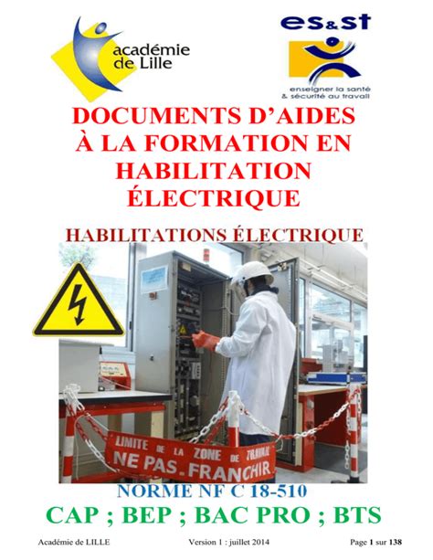 Documents d aides à la formation en habilitation électrique