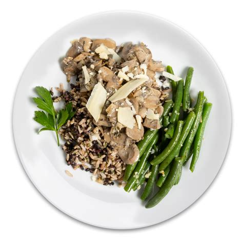 Mushroom Parmesan With Wild Rice And Garlic Green Beans Modifyhealth