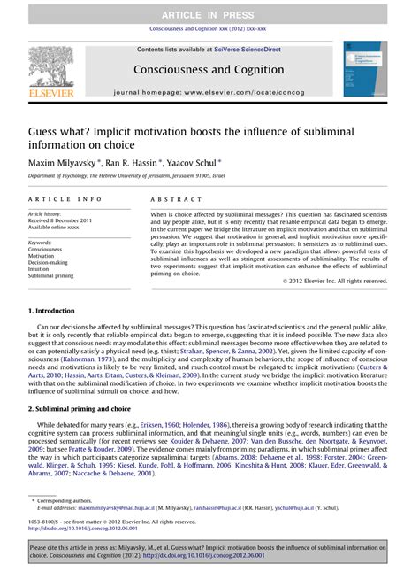 Pdf Guess What Implicit Motivation Boosts The Influence Of