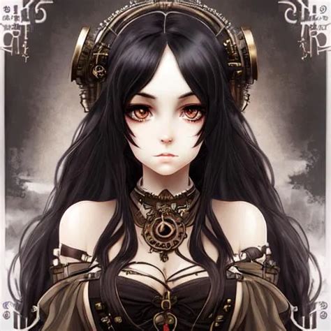 Detailed Portrait Beautiful Girl Big Dreamy Eyes De Openart