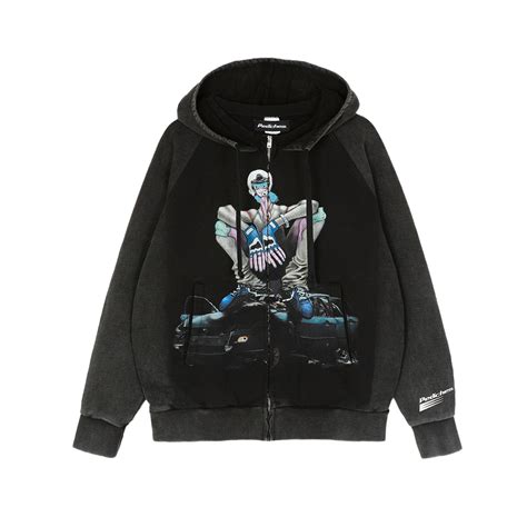 피치스 모탈 레이서 집업 후디 블랙 Peaches Kream