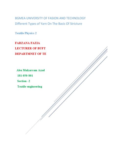 Assignmnet Part 2 Textile Physics 2 181 50 801 Pdf