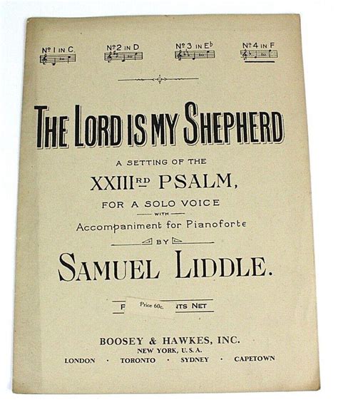 The Lord Is My Shepherd Samuel Liddle Sheet Music E4 4546042492