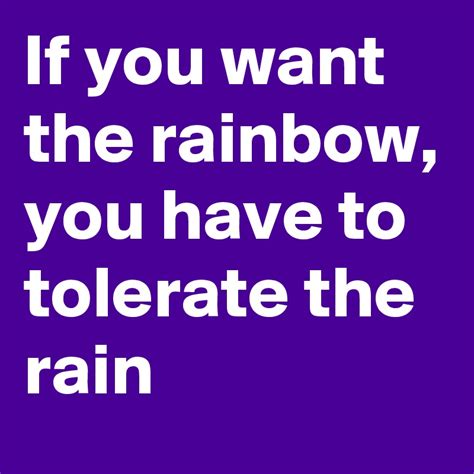 If You Want The Rainbow You Have To Tolerate The Rain Post By