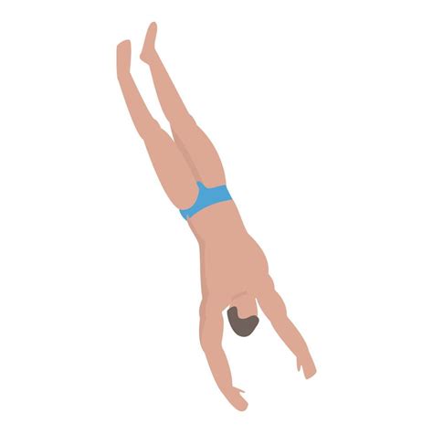 Man Diving In Pool Icon Isometric Style 15201039 Vector Art At Vecteezy