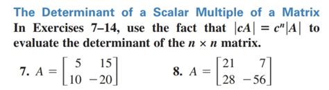 Answered The Determinant Of A Scalar Multiple Of Bartleby